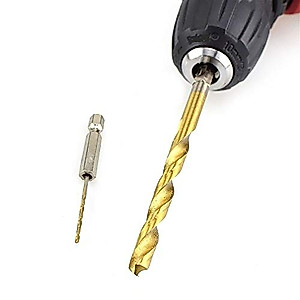 JUN-STORE SENMIAO-TH 13pcs/Set Titanium Drill Bit Set 1/4 Inch Hex Shank Twist Bit Multifunction Tools Electric Screwdriver Drill Wind Bit 13pcs