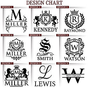 Set of 2 - Whiskey Gifts for Men, Personalized Whiskey Glasses w/ Name & Initial - 9 Designs - 9 oz, Limited Edition Monogrammed Rocks Glasses for Whiskey, Bourbon, Engraved Scotch Glasses - Dad Gifts