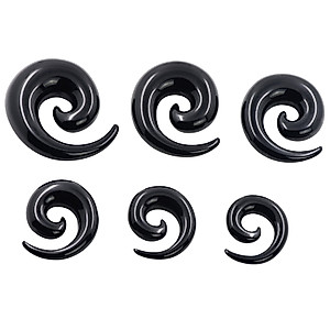 Oyaface 36 PCS Big Gauges Acrylic Tapers Plugs Spiral Set Ear Stretching Plugs Kit 00G-3/4 Black
