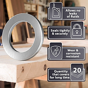 20pcs Oil Drain Plug Gasket Washer Crush Seal – 14mm Replacement for Honda/Acura - OEM 94109-14000 Accord Acura Civic Ridgeline Odyssey CRV CR-V Pilot Fit Element by AUTOMAJOR