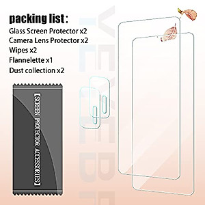 Moto G Stylus 2021 Screen Protector + Camera Lens Protectors by YEYEBF, [2 Pack] Tempered Glass Screen Protector [Bubble-Free][Case-Friendly] Screen Protector Glass for Moto G Stylus 2021