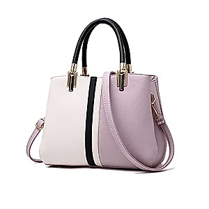 PORRASSO Women Handbag Fashion Top-Handle Bags Ladies Tote Shoulder Bag Female bag Leather Waterproof Crossbody Bag for Work Daily Use Purple