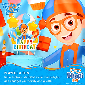 Treasures Gifted Officially Licensed Blippi Cake Topper - Blippi Cake Decorations - Blippi Birthday Party Supplies - Blippi Cake Toppers - Blippi Birthday Cake Topper - Blippi Party Supplies
