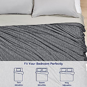 PHF Clever Cooling Blanket King Size, Arc-Chill Cold Tech Fabric Cooling Comforter for Hot Sleepers Night Sweats, Lightweight Soft Breathable Silk Smooth Summer Blanket, 108"x90", Charcoal Grey