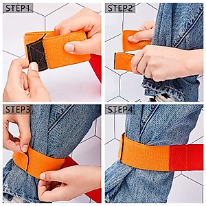 2 Sets 4 Legged Race Bands for Kids Field Day Team Building Games for Work Birthday Holiday Party Outdoor Activities for Adults Boys Girls Group Fun Games(39 x 4 Inch)