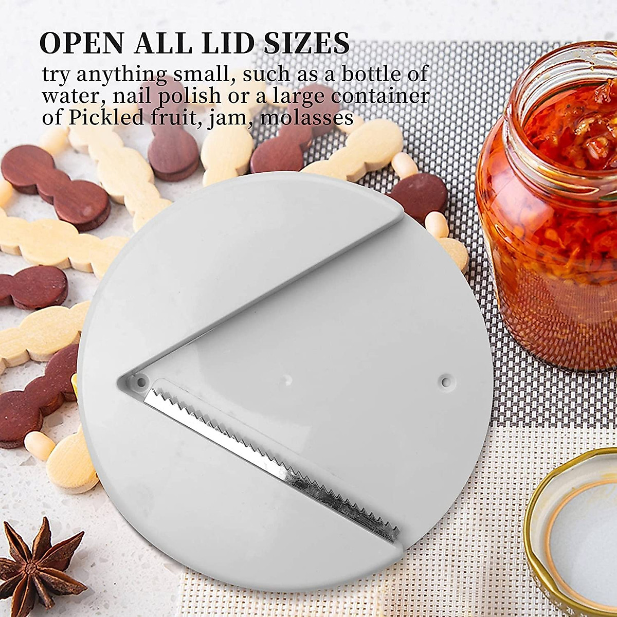 Jar Opener Under Cabinet, Multi Function Easy Grip Jar Opener, One Handed Jar & Bottle Opener - Removes Tight Jar Lid for Seniors with Arthritis - Essential Kitchen Gadgets for Home Assistance