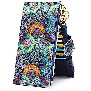 KUKOO Wallets for Women RFID Blocking Large Capacity Slim Bifold Multi Card Case Organizer with Zipper Pocket Gift Box