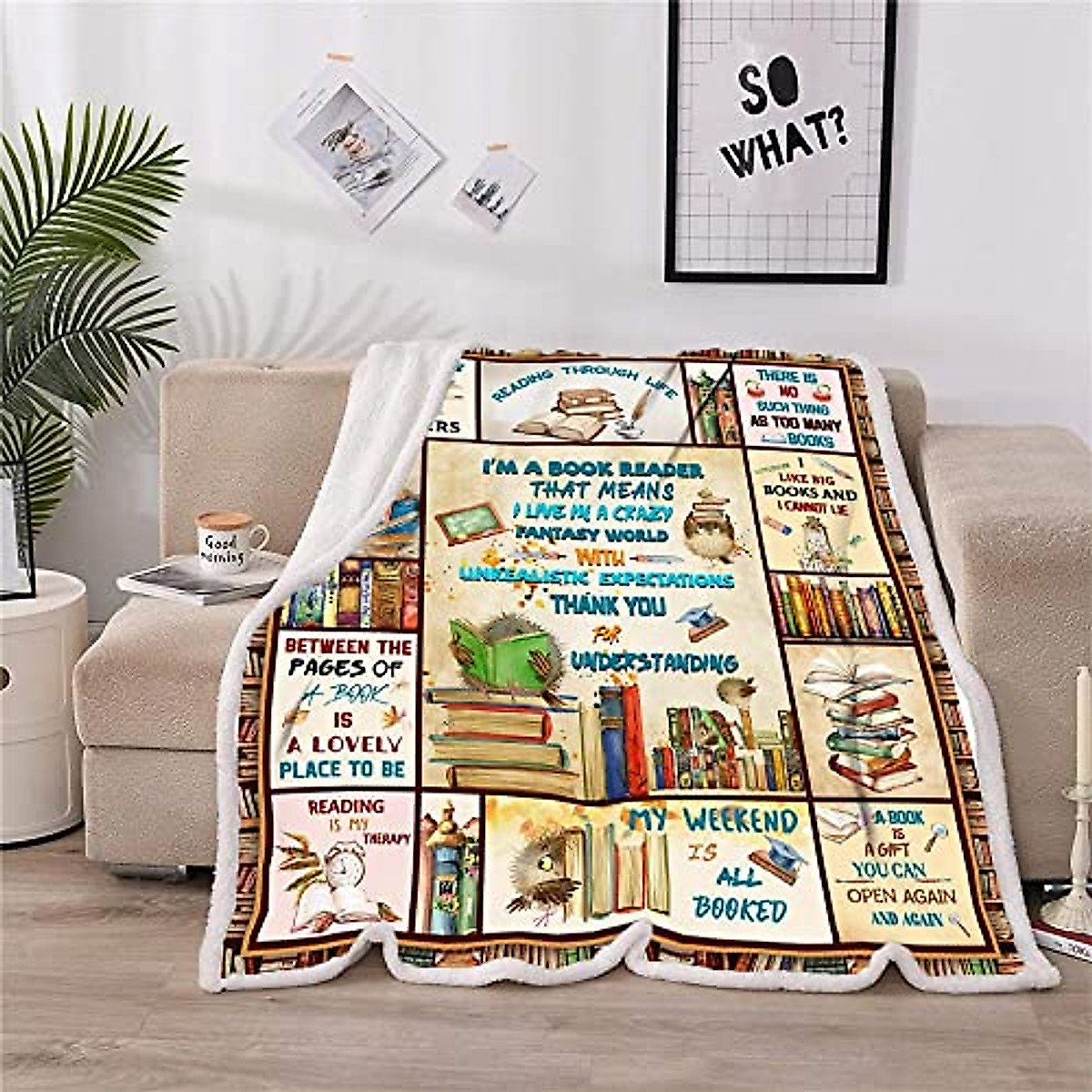 Book Lovers Gifts Blanket, Book Accessories for Reading Lovers, Book Reading Librarian Gifts Throw Blanket, Book Club Bookworm Gifts for Reading Lover Bookish, Literary Gifts Ideas Blanket 60"x50"