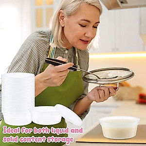 100 Pcs 8 oz Deli Containers with Lids Food Storage Containers, Plastic Containers with Lids Snack Containers Freezer Containers for Food Soup Yogurt Ice Cream Juice