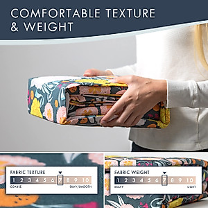 WTPDR Dark Floral Bedsheets Queen Size, Super Soft Wrinkle Resistant Bedding Set for Boho Room Décor, Premium Floral White Queen Bed Sheets for Girls, Teens and Master Bedrooms