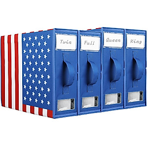 4 Pack Foldable Bed Sheets Organizers and Storage Twin/Full/Queen/King Linen Fabric Closet Organizers with Window, Folding Bedding Storage Box for Bedsheets Clothes