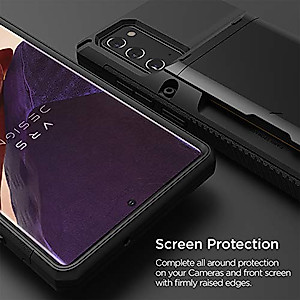 VRS DESIGN Damda Glide Pro for Galaxy Note 20, with [4 Cards] [Semi Auto] Premium Sturdy Credit Card Slot Wallet for Samsung Galaxy Note 20 5G Case 6.7 inch(2020) Black