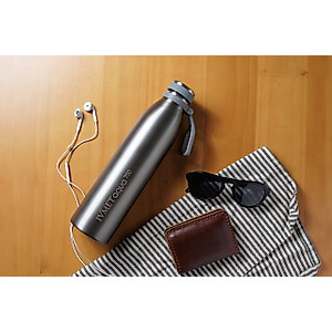 IVMET Aqua Stainless Steel Double Wall Vacuum Insulated Drinking Bottle Flask thermos Hydro Metal reusable Canteen for Sport Fitness Outdoor (Cool Grey, 25.3 Oz/750 ml)