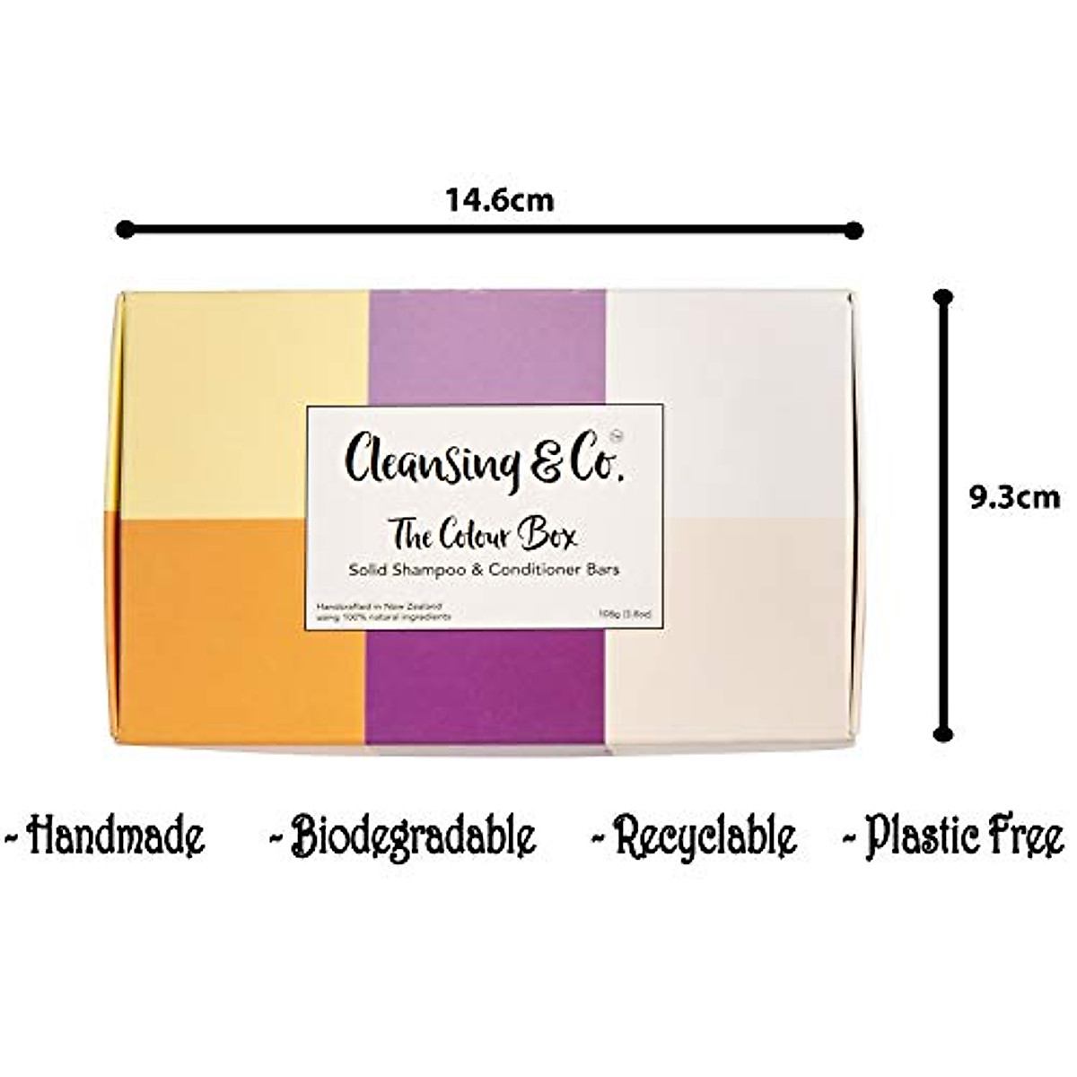 Cleansing & Co Natural Shampoo Bar and Conditioner Bar 6 Piece Sampler - Eco-Friendly, Zero Waste, 100% Compostable, Hand Made Bar Shampoo and Conditioner Bar Set for Hair (3xShampoo & 3x Conditioner)