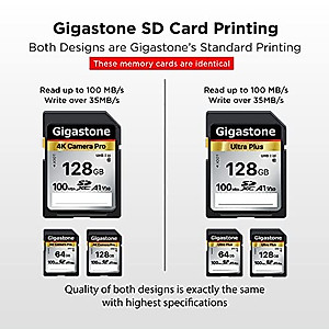 Gigastone 128GB SD Card V30 SDXC Memory Card High Speed 4K Ultra HD UHD Video Compatible with Canon Nikon Sony Pentax Kodak Olympus Panasonic Digital Camera, with 1 Mini case