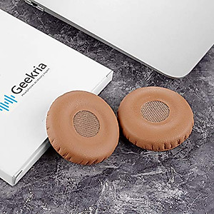 Geekria QuickFit Replacement Ear Pads for AKG Y40 Y45 Y45BT Headphones Earpads, Headset Ear Cushion Repair Parts (Brown)