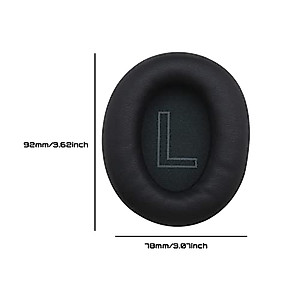 Micro Traders 1 Pair Earpads Ear Cushions Protein Leather Replacement Repair Parts Compatible with Anker Soundcore Life Q20 Q20BT Wireless Headphones Black
