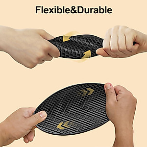 Ultra Thick 8mm Silicone Trivets for Hot Dishes Pots and Pans, Silicone Trivet Mat Hot Plates to Protect Table, Silicone Hot Pads for Kitchen Counter, Pot Holders, Black Trivet Set of 3