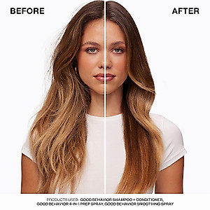 IGK GOOD BEHAVIOR | Ultra Smooth Shampoo (8 Oz) + Spirulina Protein Spray (5.6 Oz) | Frizz Control + Hydrates + Shine | Vegan + Cruelty-Free |