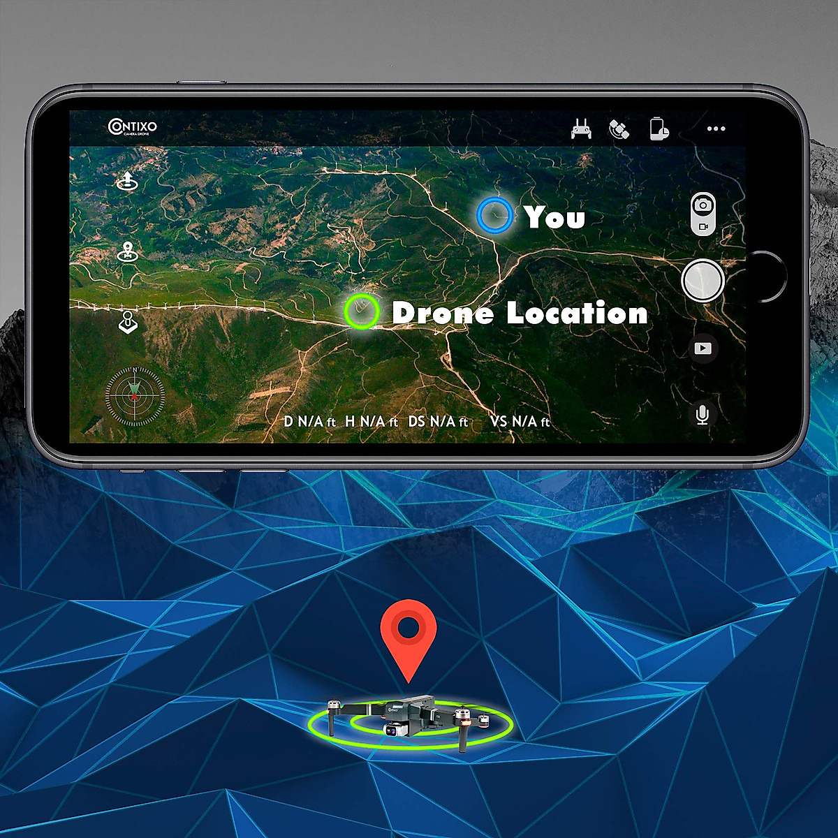 Contixo F35 GPS Drone with 4K UHD Camera 2-Axis Self stabilizing Gimbal 5G WiFi FPV RC Quadcopter Brushless Drone for Adults, Bonus 64GB SD Card Carrying Case