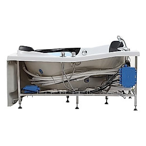 Empava Corner Whirlpool Bathtub with Heater,2 Person 59" Jetted Tub with Light,Spa Hydromassage with Chromatherapy,Acrylic,White, ETL Certified