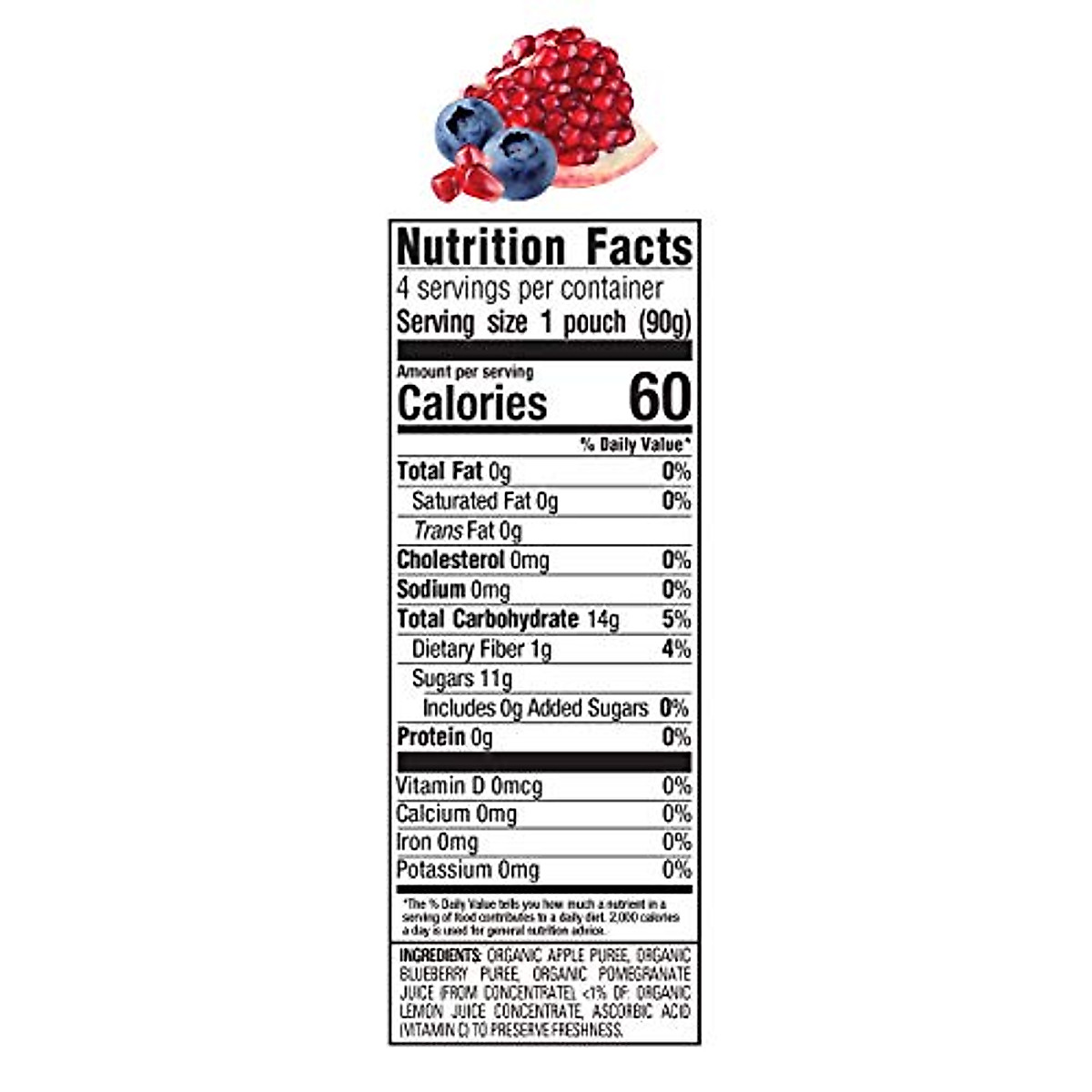 Happy Kid Organic Superfoods Twist Apple Blueberry Pomegranate, 3.17 Ounce Pouch (Pack of 16) Baby Toddler Kid Snack, Resealable, No Added Sugar Non-GMO Kosher (Packaging May Vary)