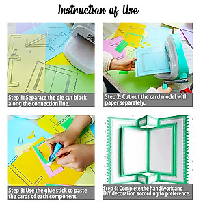 3D Card Shape Dies for Card Making, Storybook Folder Nested Rectangle Frame Cutting Die for Scrapbooking on Clearance Paper Crafting Decor DIY Album