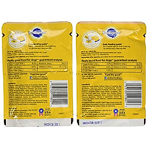 Pedigree Chopped Ground Dinner 8 Pouch Variety Hearty Chicken and Beef, Bacon, and Cheese Flavors, 4 Each