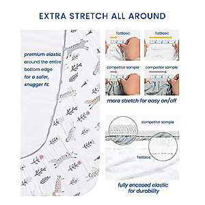 Extra Stretchy Changing Pad Cover, TotBasic Ultra Soft Premium Jersey Knit Changing Pad Sheets, Unisex for Boys and Girls, Safety Strap, Fits All Standard Changing Tables/Dresser Tops - 2 Pack