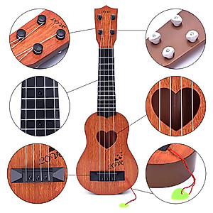 YEZI Kids Toy Classical Ukulele Guitar Musical Instrument, Brown