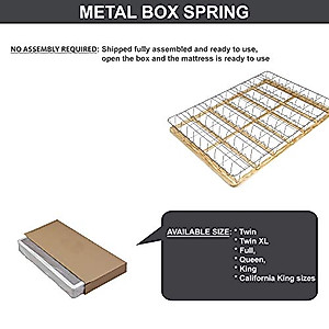 Mattress Solution Fully Assembled Low Profile Metal Traditional Boxspring/Foundation, Twin, Size