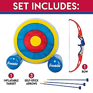 Franklin Sports Kids Archery Target - Inflatable Standing Target with Self-Stick Bullseye & Arrows