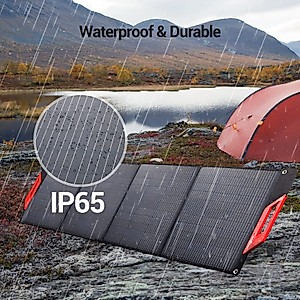ROCKPALS 200W Portable Solar Panels with Kickstand, Foldable Solar Panel Charger for ROCKPALS/Jackery/BLUETTI/ECOFLOW Portable Power Station Solar Generator and USB Devices with QC 3.0 & Type C Output