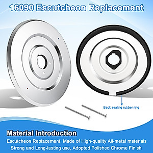 Escutcheon Replacement, for 16090 Moen Chateau Collection Shower Trim Kit, Compatible with One-Handle Tub and Shower Faucets, Chrome