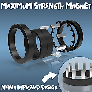 BUNMO Magnetic Rings - Fidget Toys Adults - Magnetic Fidget Rings - Endless Hours of Fun - Spin, Connect & Play - Addictive Fidget Toy for Boys & Girls - Great Teen Gift - Black