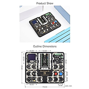 Waveshare Entry-Level Sensor Kit Compatible with Raspberry Pi Pico, Including Pico Expansion Board and 15 Common Modules-Sensor Kit + Raspberry Pi Pico H