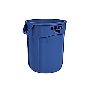 Rubbermaid Commercial Products Brute Heavy-Duty Round Waste/Utility Container With Venting Channels, 20-Gallon, Blue (Fg262000Blue)