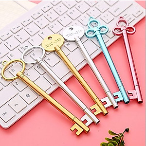 20 Pieces Novelty Key Style 0.5 mm Gel Ink Pen, Magnolora Creative Office Stationary School Supplies Fine Point Ballpoint Black Ink Gel Pen, Random Color