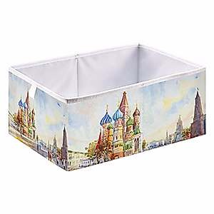 Cathedral Storage Basket Storage Bin Rectangular Collapsible Toy Boxs Nursery Storage Hamper Organizer for Boys Girls Toys