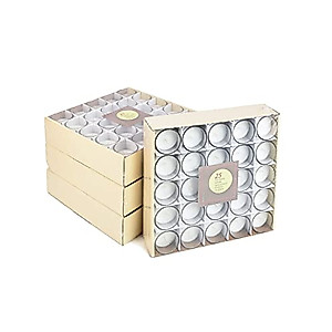 Serene Spaces Living 10-Hour Votive Candle Set of 100 – White Unscented Candles with Clear Glass Holders, Ideal for Weddings, Parties, Events, 2" Tall and 1.75" Diameter