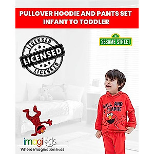Sesame Street Elmo Infant Baby Boys Fleece Pullover Hoodie & Pants Red 18 Months