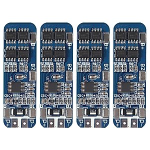 4Pcs 3S 12V 10A BMS Lithium Battery Protection Board Liion Charger Protection Module with Overcharge/Over-Discharge/Over-Current/Short Circuit Protection