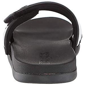 adidas unisex child Adilette Comfort Adjustable Slide, Black, 4 Big Kid US