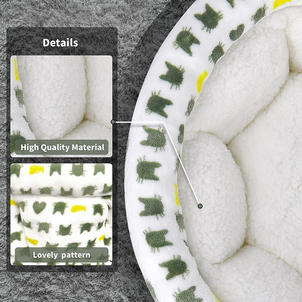 AIWIKIDE Super Soft Small Dog Bed & Cat Bed, Anti-Anxiety Puppy Cuddler Bed, Cozy Round Fluffy Plush Pet Bed, Machine Washable Faux Fur Donut Cuddler Cat Bed …