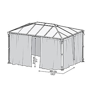 Palram - Canopia Martinique 4300 Gazebo Netting Set, Gray - 4 Piece