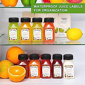 Moretoes 20pcs 4oz Small Juice Bottles Mini Plastic Bottles for Liquids, Empty Ginger Bottles with Caps Reusable Water Containers with Tamper Proof Lids Black for Milk Smoothies and Other Beverages