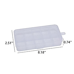 Ymemok 10 Grid Transparent Jewelry Box Organizer Storage Container,Ornament Fish Hook Screw Parts Storage Box