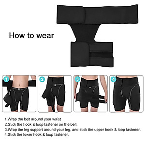 Adjustable Thigh Brace Support Hip Brace Muscle Strain Prevention Belt Sports Protector Stabilizer for Groin Hip Flexor Arthritis Bursitis Sciatic Nerve pain for Men Women