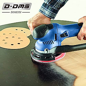 362X - 5 Inch 8 Hole Gold Sanding Discs, 10 Each of 80 120 220 320 400 Grit Sandpaper Discs, 50PCS Hook and Loop Orbital Sander Pads for Woodworking - D DMS DIMEISI