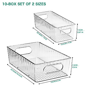 Shopwithgreen Refrigerator Organizer Bins with Pull-out Drawer, Drawable Clear Fridge Drawer Organizer with Handle, Plastic Kitchen Pantry Storage Containers